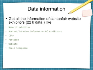 Cantonfair scraper and data | PPT