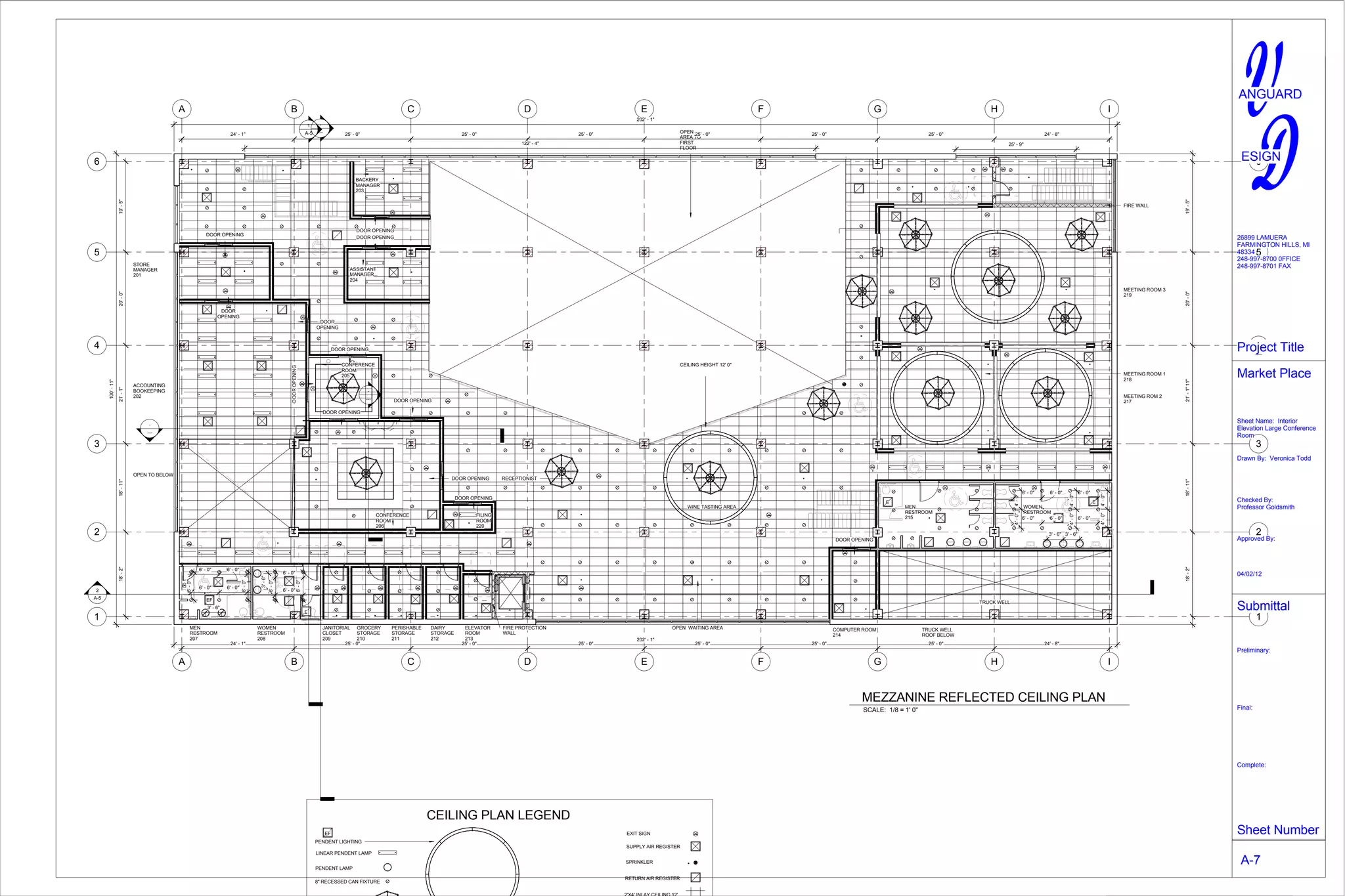 Cantoro market bldg system 2 sheet - a-7 - mezzanine reflected ceiling ...