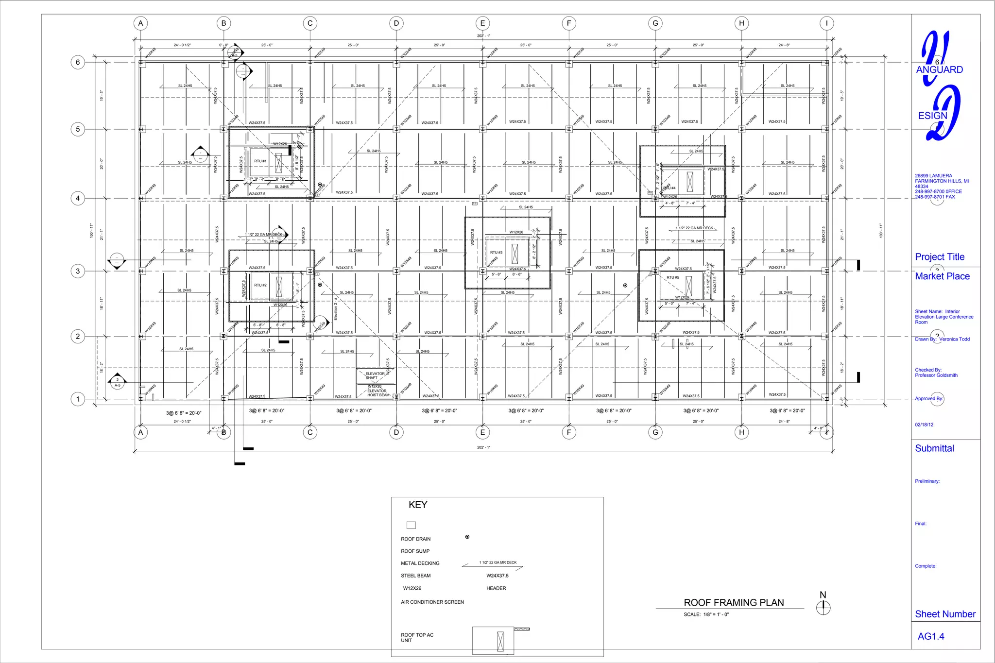 Cantoro market bldg system 2 sheet - ag1-4 - roof framing plan | PDF