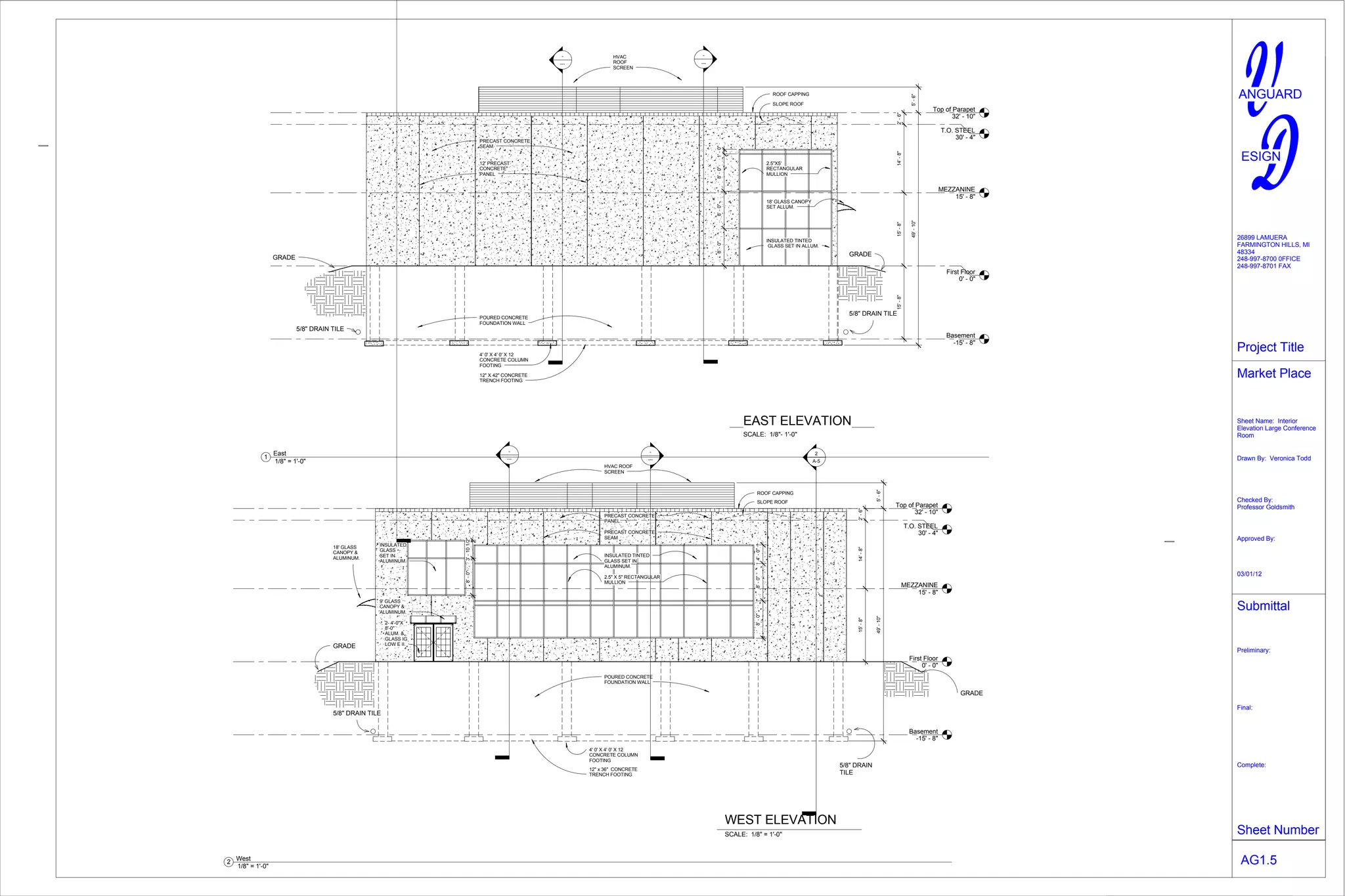 Cantoro market bldg system 2 sheet - ag1-5 - south-east elevation | PPT