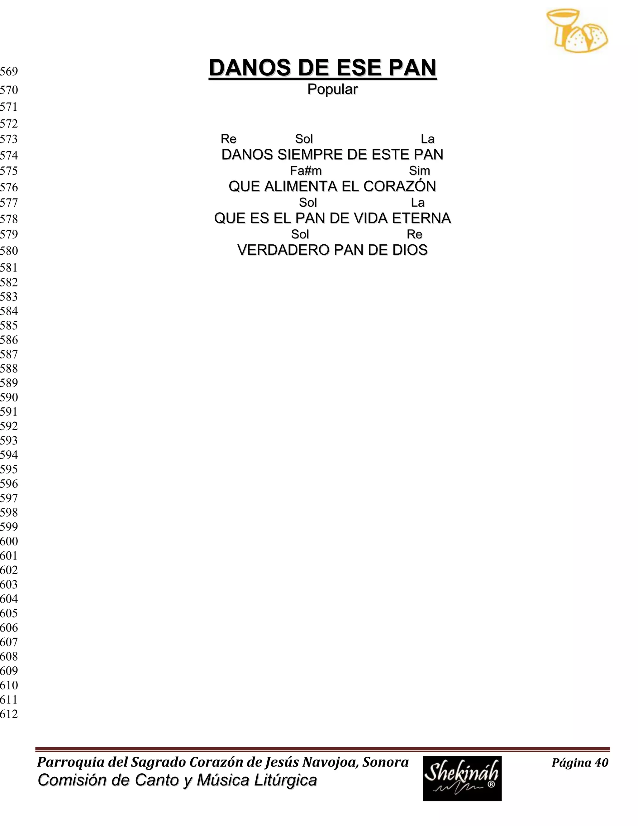 Cantos Eucaristicos Con Acordes 2012 Pdf