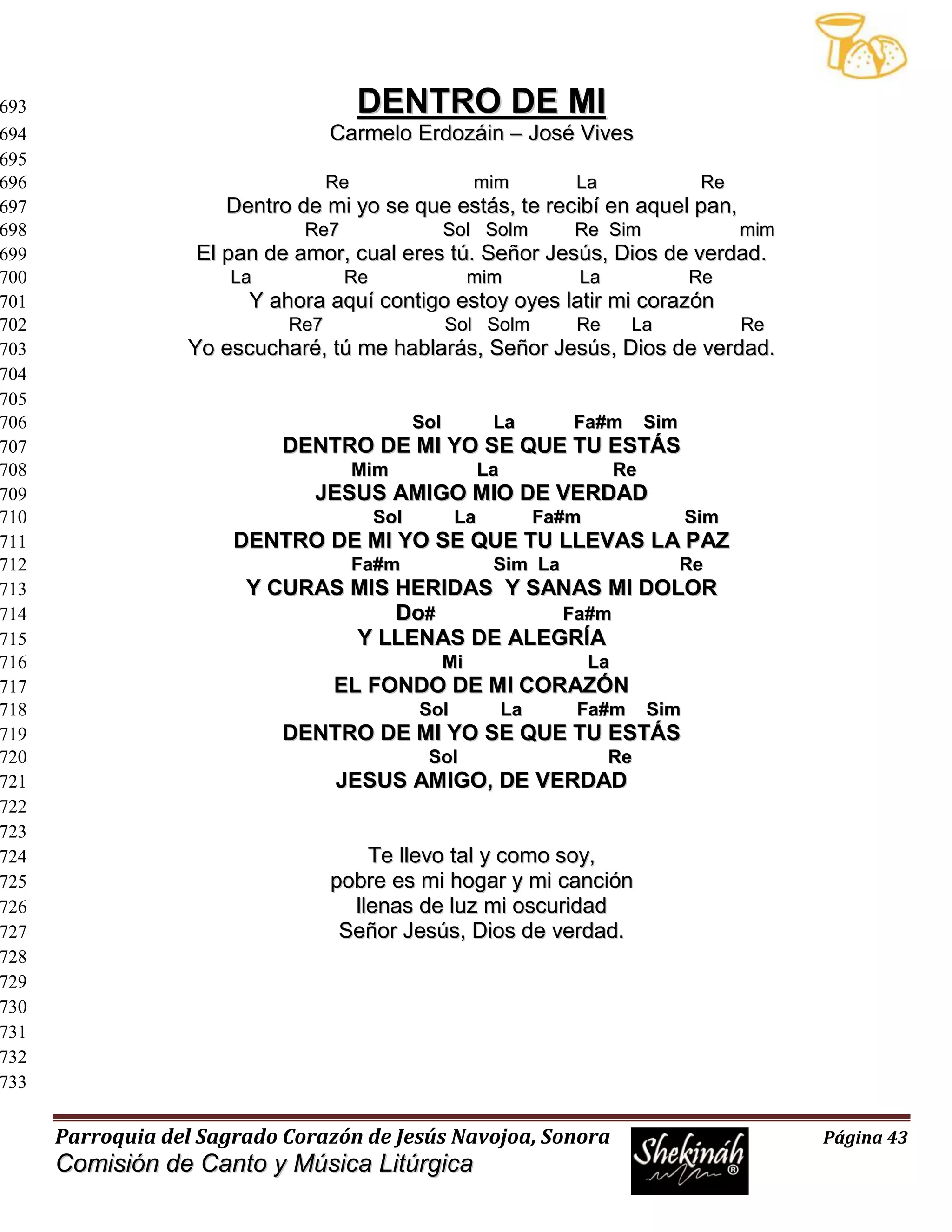 Cantos Eucaristicos Con Acordes 2012 Pdf