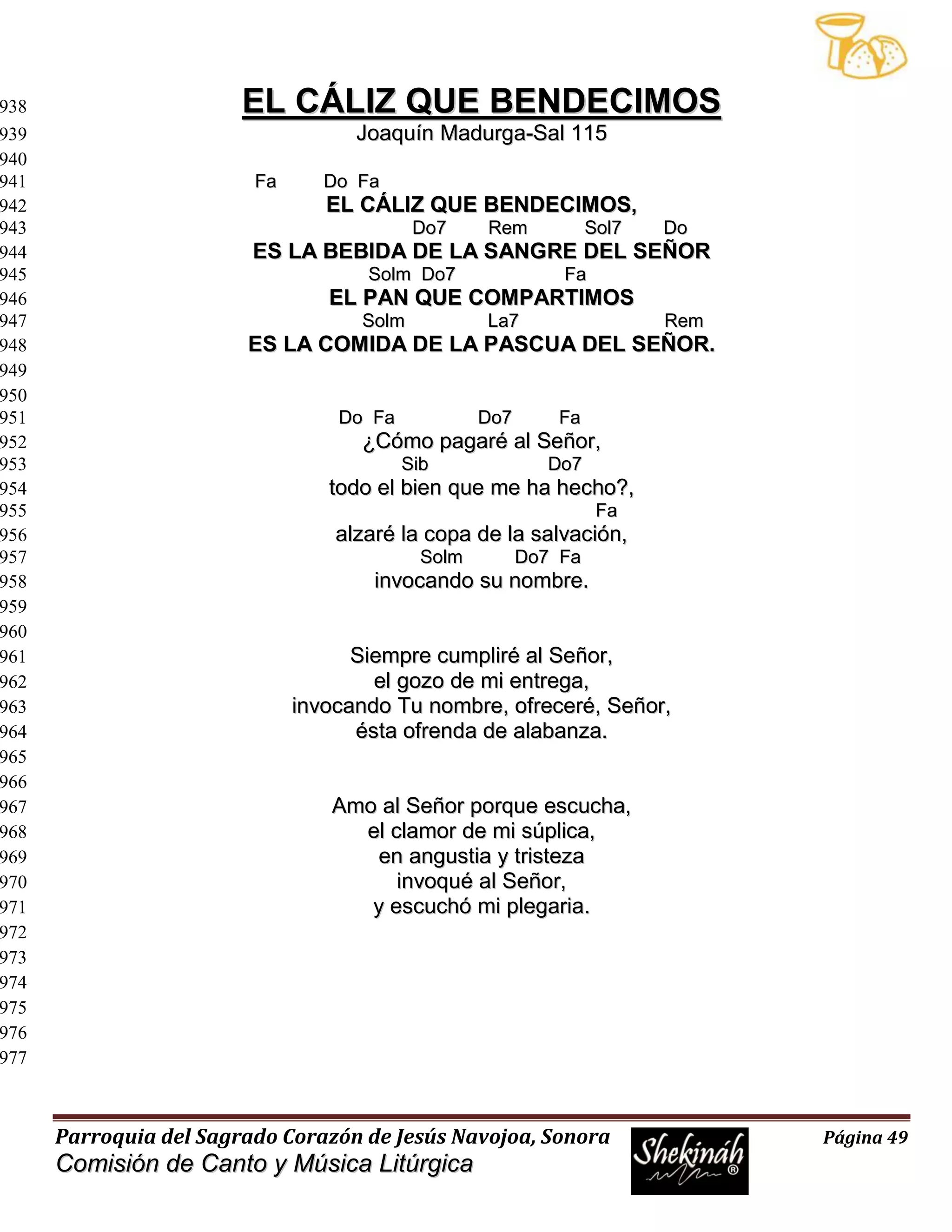 Cantos Eucaristicos Con Acordes 2012 Pdf