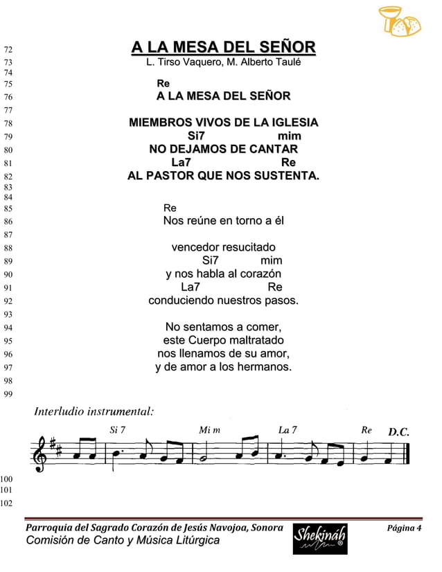 Cantos Eucaristicos Con Acordes 2012 Pdf