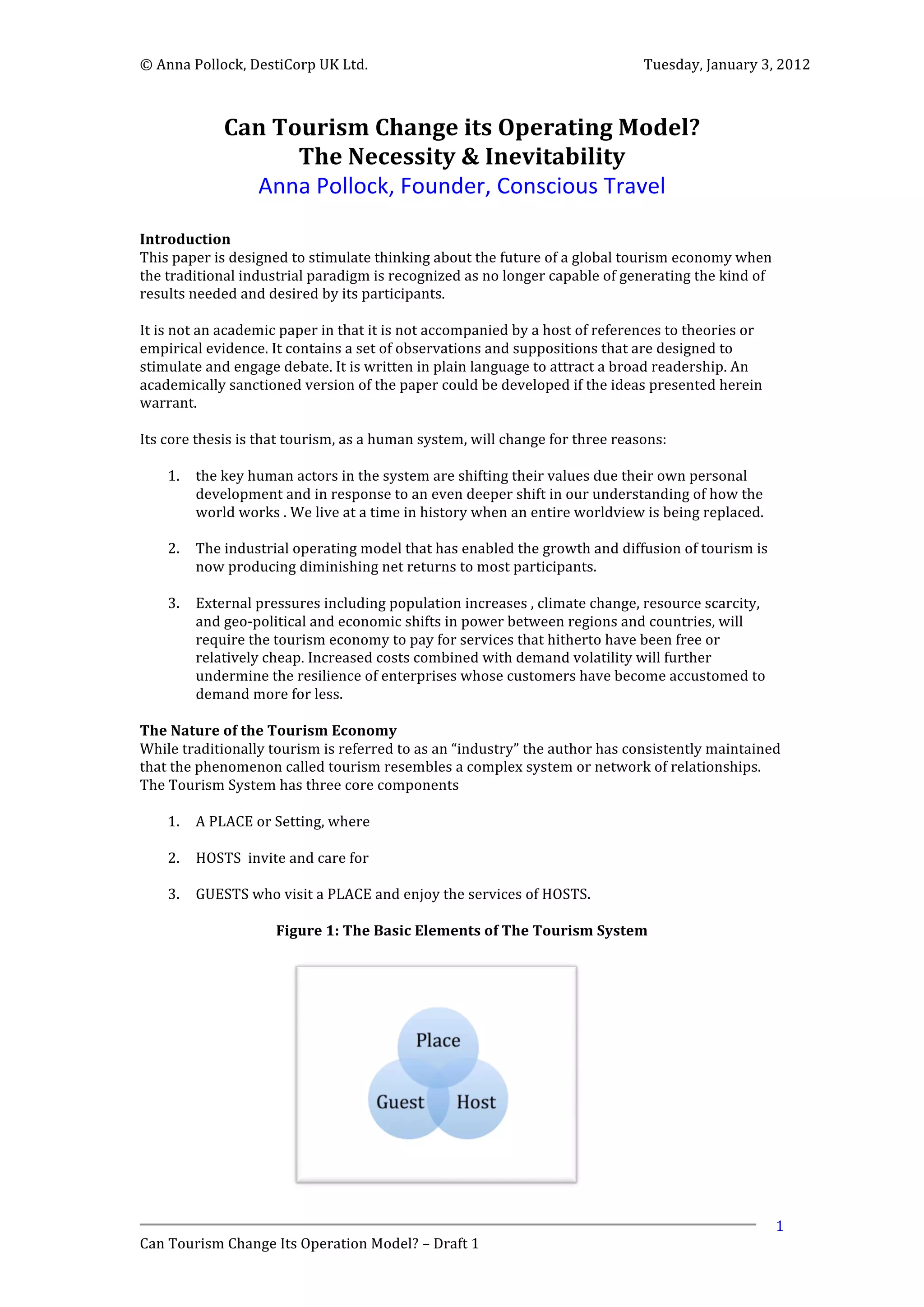 Can tourism change its operating model | PDF