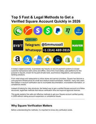 Can't Verify Your ID? Buy a Pre-Verified Square Account ... | DOCX
