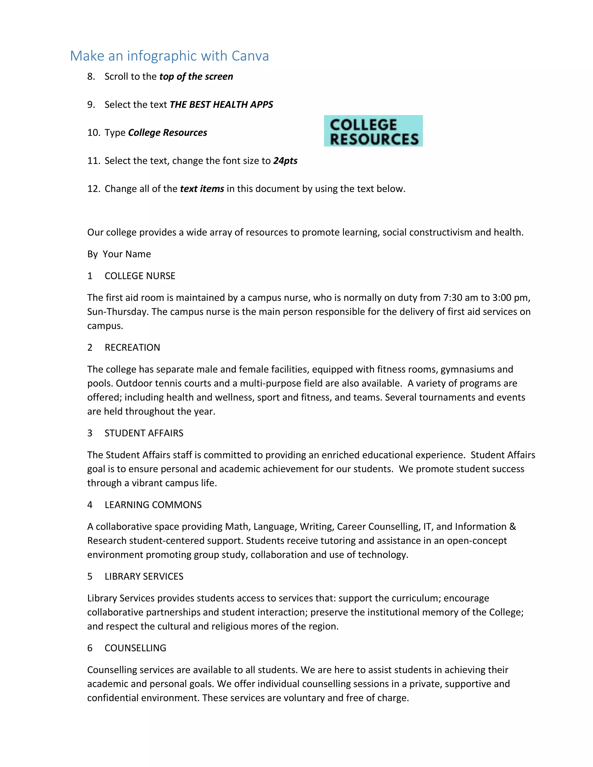 Make an Infographic with Canva | PDF | College Education | Education