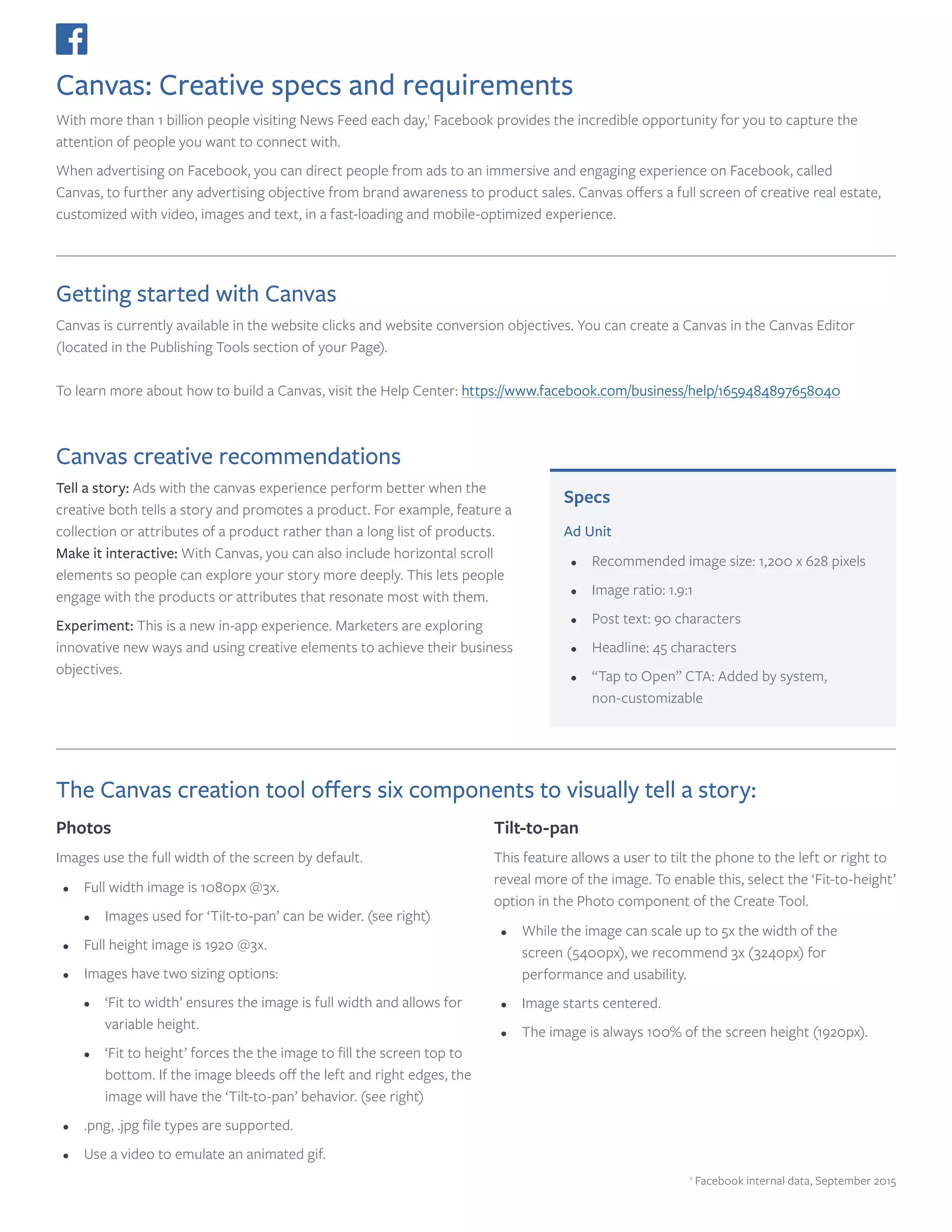 Canvas: Creative specs and requirements | PDF
