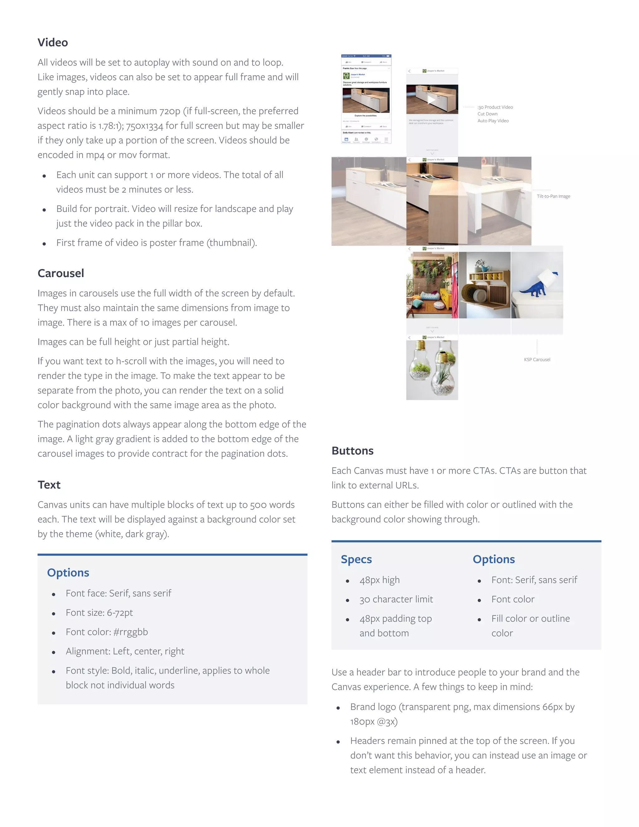 Canvas: Creative specs and requirements | PDF