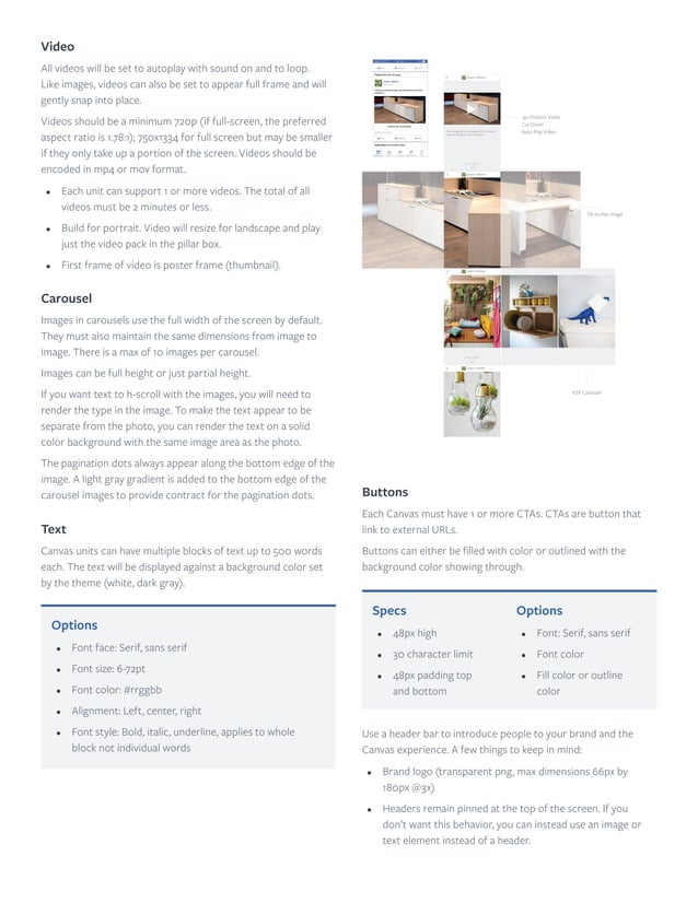 Canvas: Creative specs and requirements | PDF