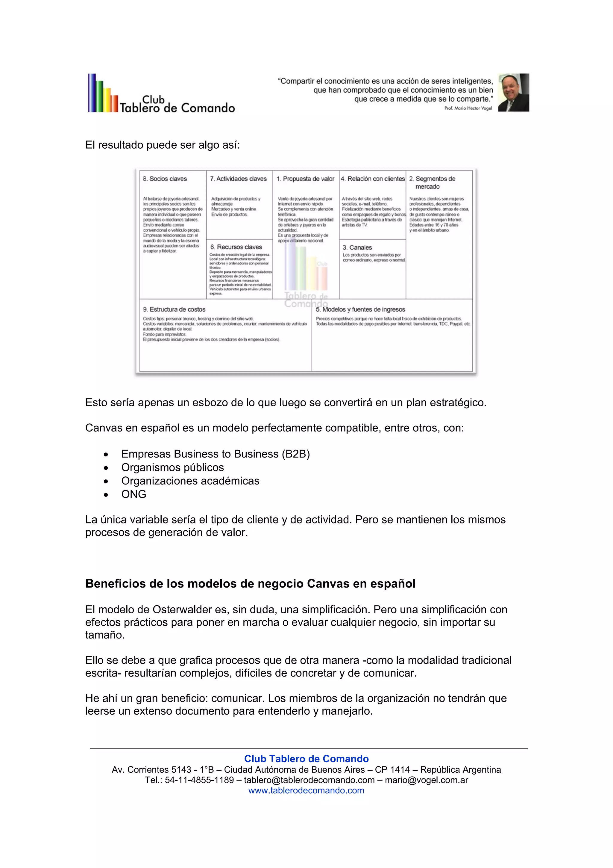 Business Model Canvas en español | PDF