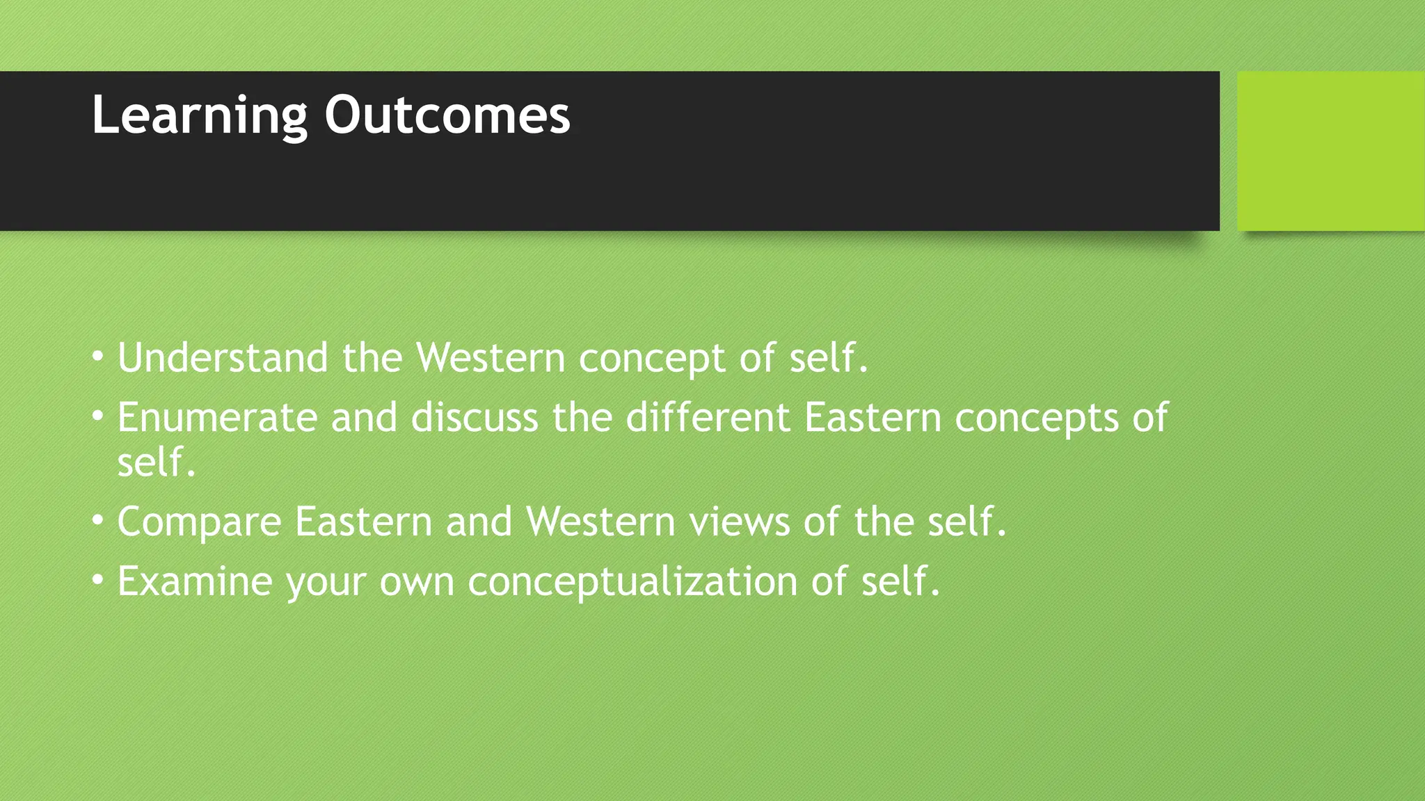 the western and eastern concepts of self | PPTX