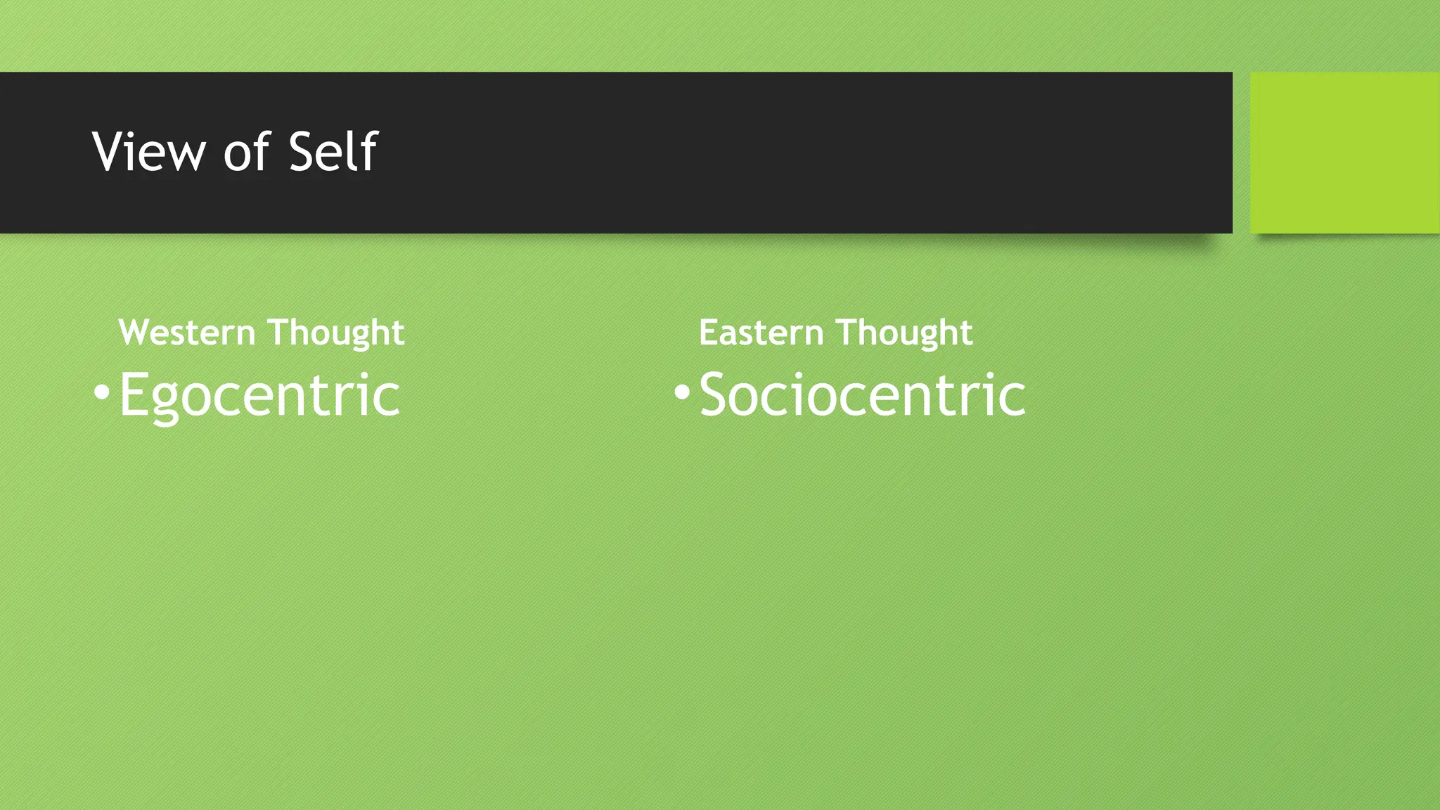 the western and eastern concepts of self | PPTX