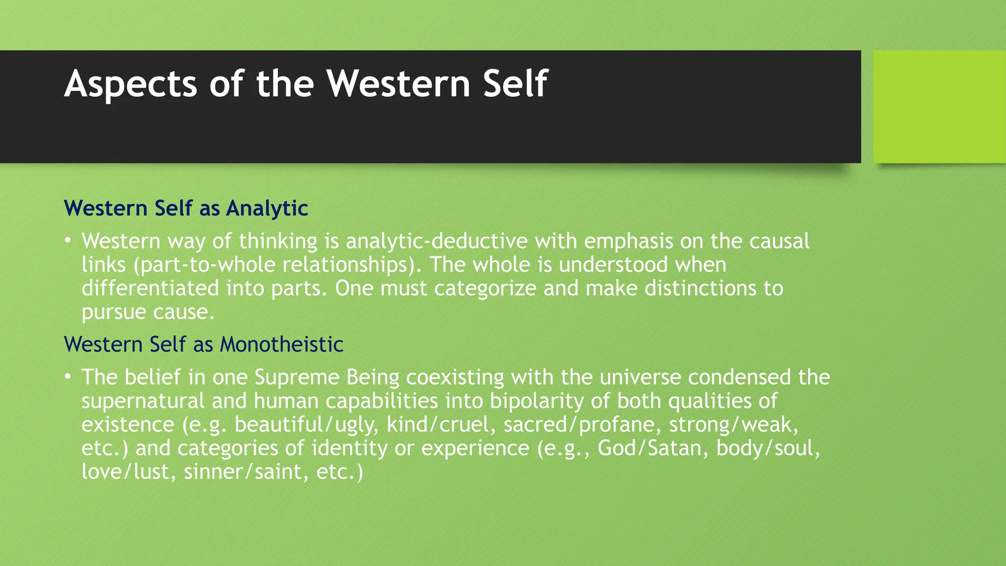 the western and eastern concepts of self | PPTX
