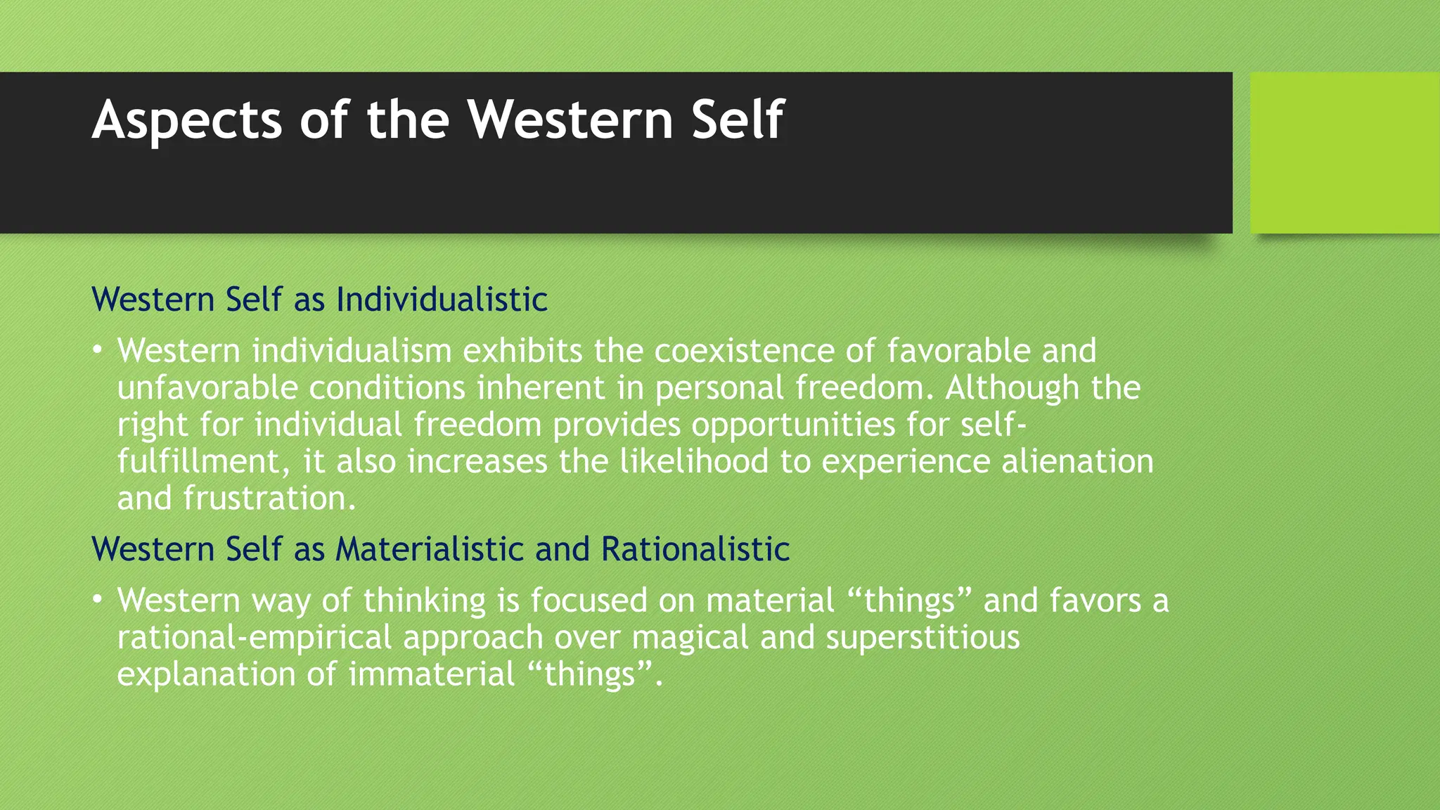 the western and eastern concepts of self | PPTX