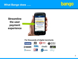 Bango presentation at 'Mobile Money', 17 April 2012 | PPT