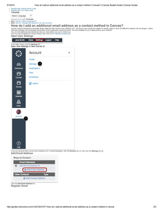 Canvas contact information | PDF