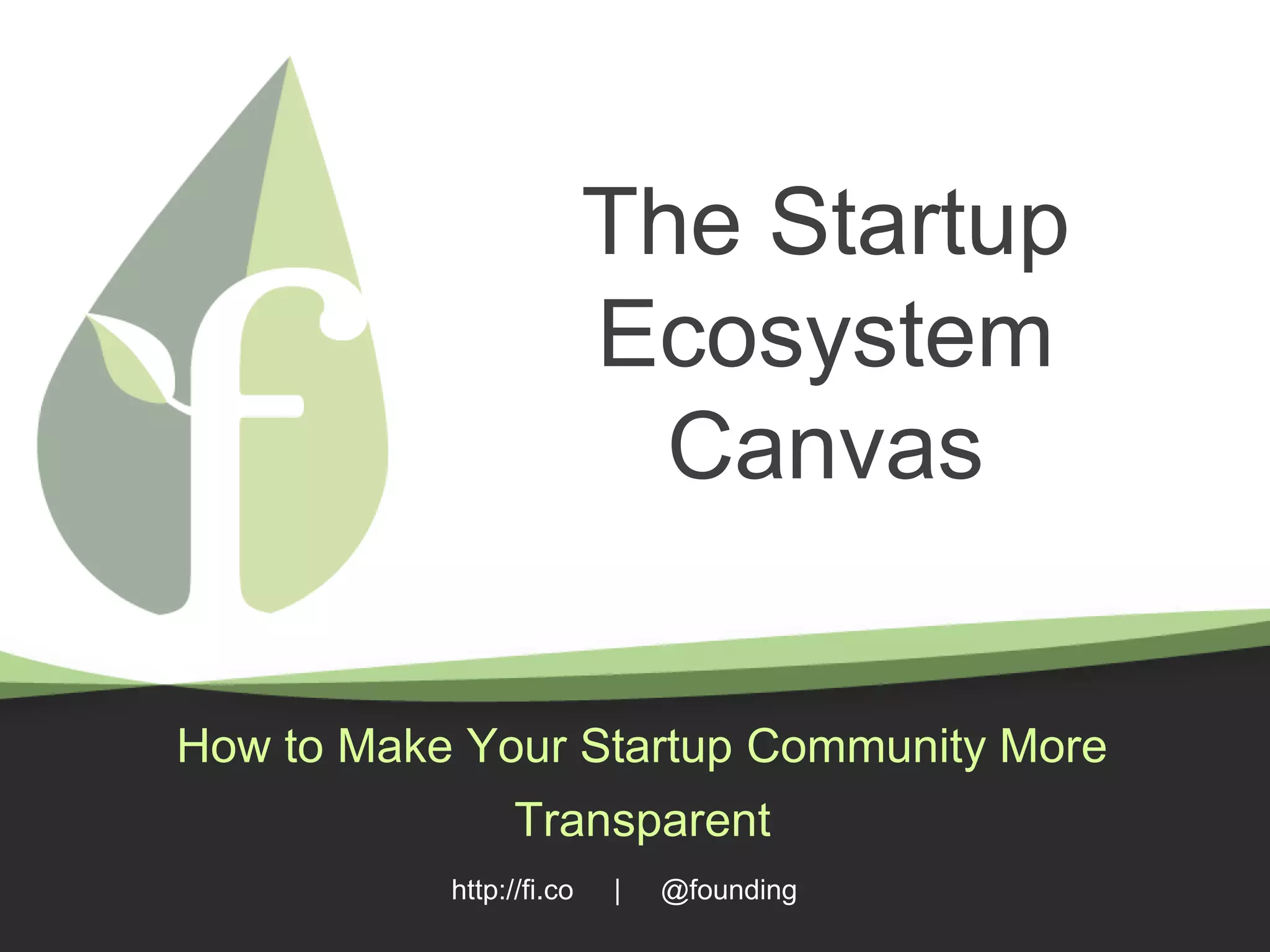 Startup Ecosystem Canvas: How to Map Out Your Local Startup Community ...