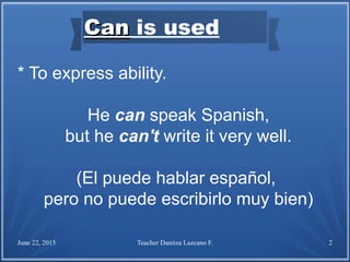 Can vs could for 7th grades | PPT