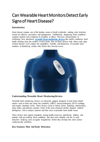 Can Wearable Heart Monitors Detect Early Signs of Heart Disease | PDF