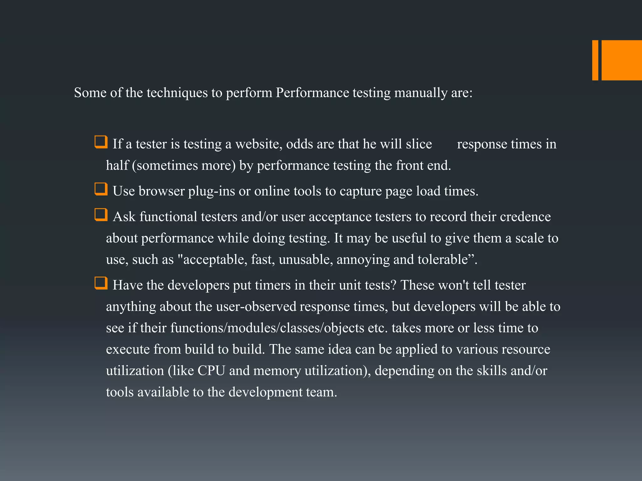 Can we do performance testing manually | PPTX | Web Development | Internet