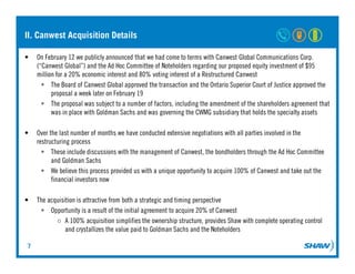 Canwest Aquisition Strategic Rationale & Investment Highlights | PPT