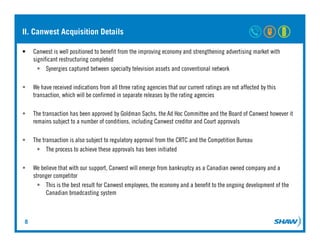 Canwest Aquisition Strategic Rationale & Investment Highlights | PPT