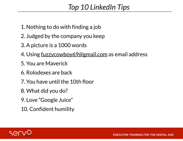 CanWIT Top 10 LinkedIn Profile Tips | PPT