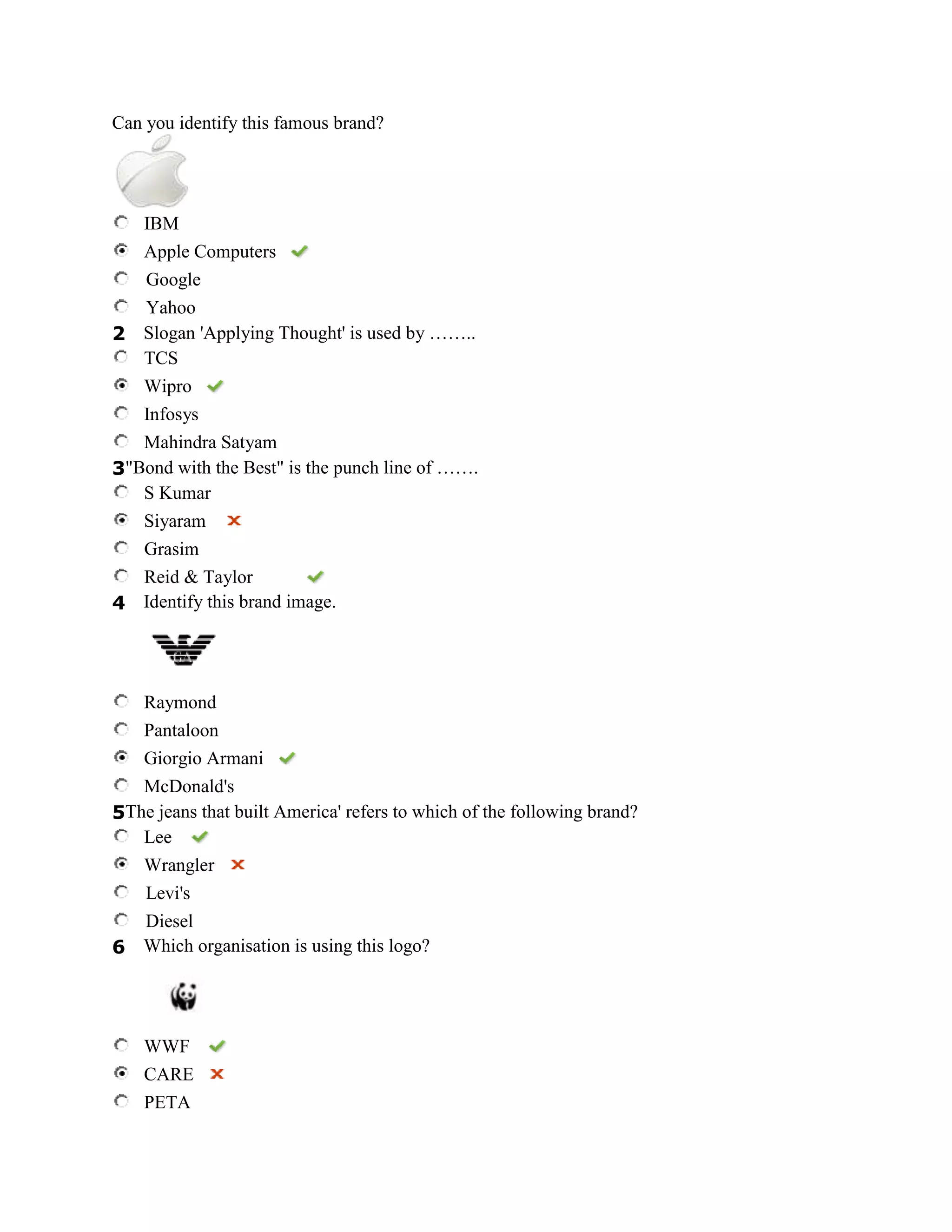 Brand Identification Quiz | DOCX