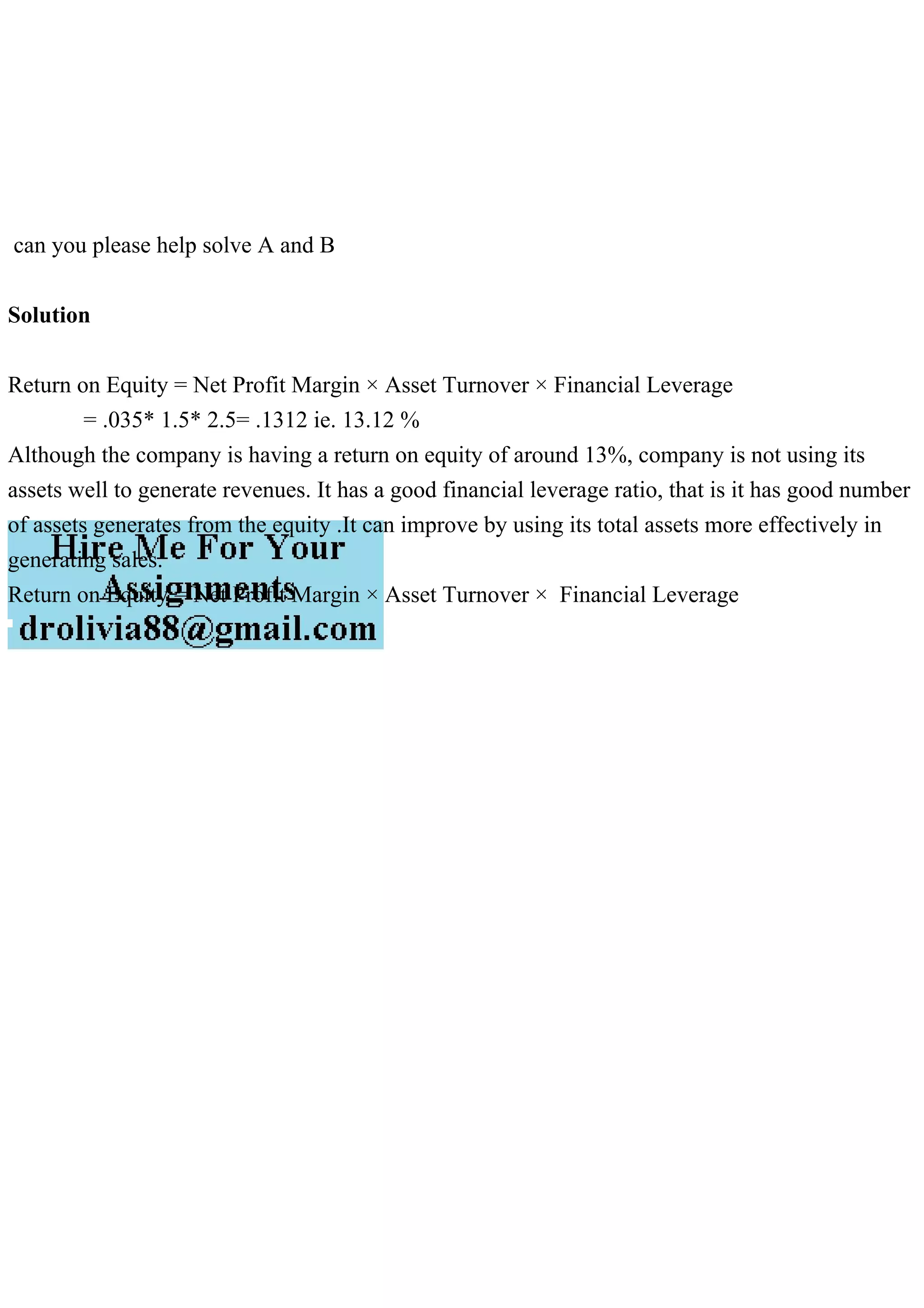 can you please help solve A and BSolutionReturn on .pdf | Free Download