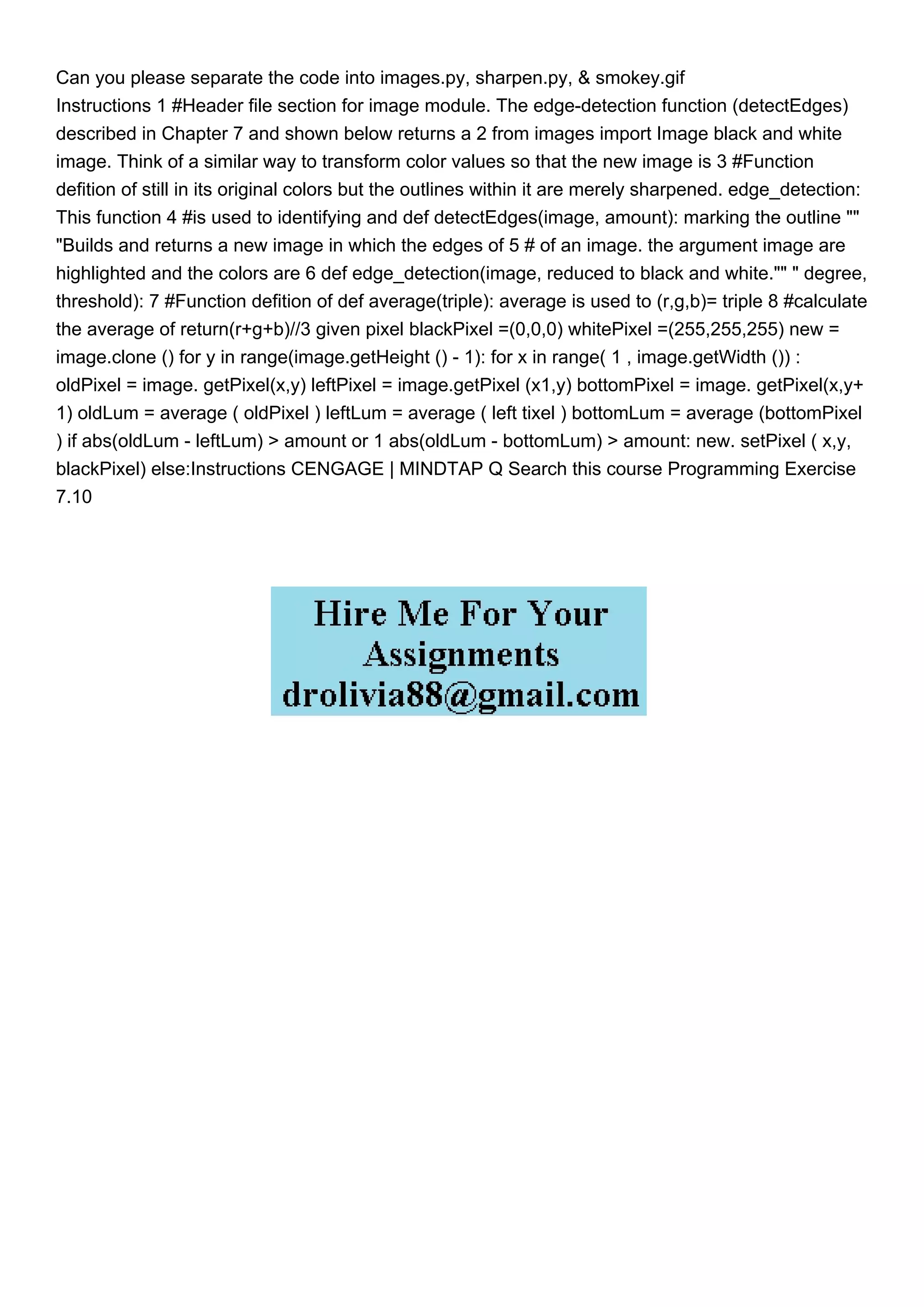 Can you please separate the code into imagespy sharpenpy.pdf