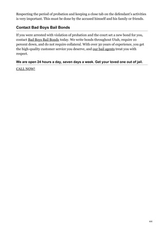 Can You Post Bail on a Probation Violation? | PDF