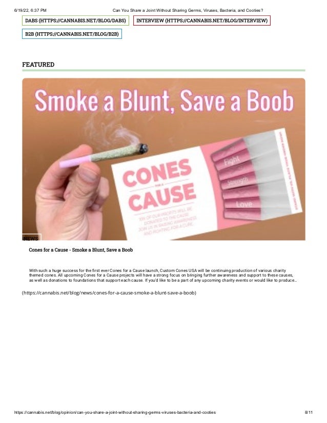 Does Sharing Joints Mean Sharing Germs and Bacteria? | PDF
