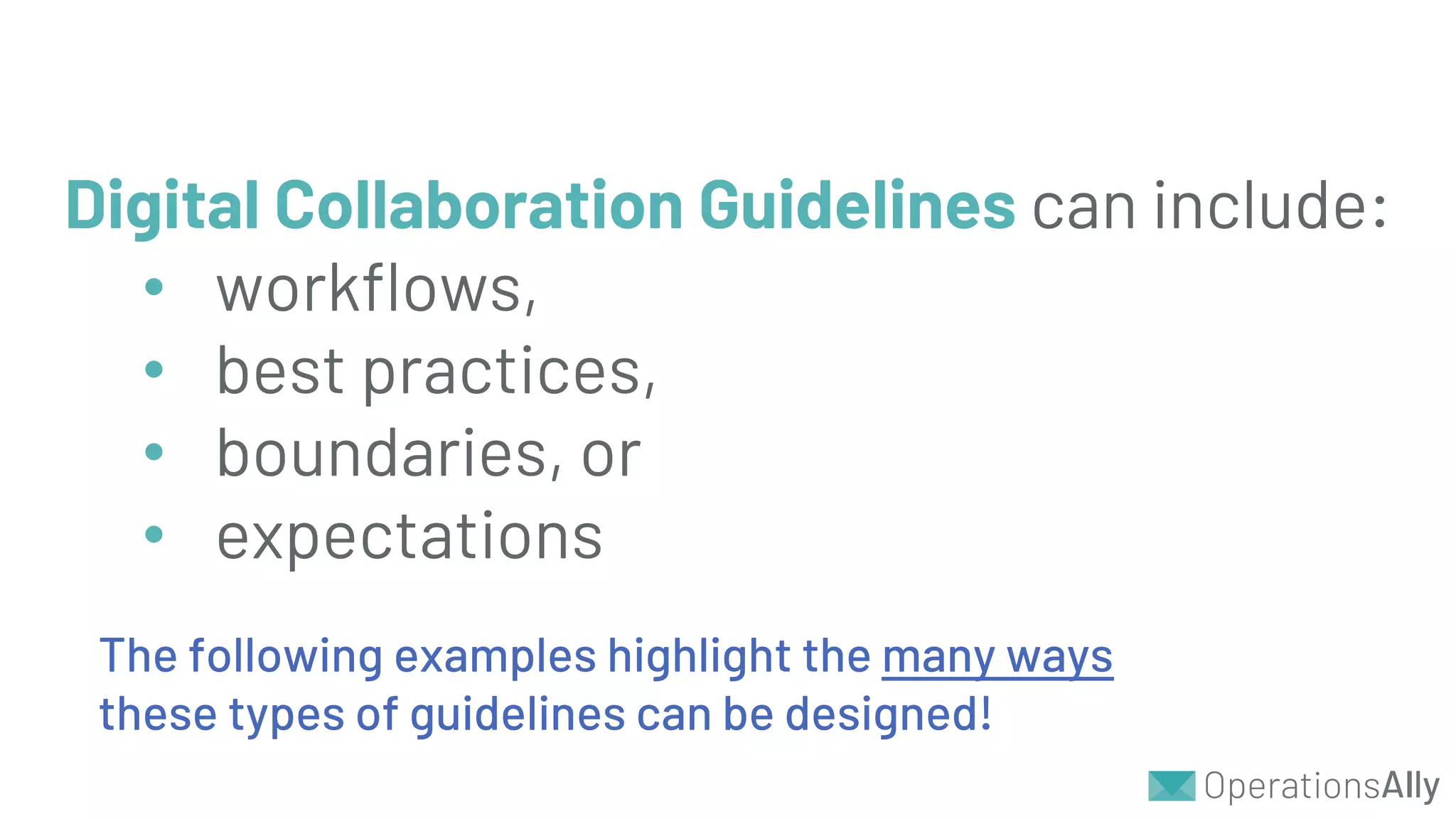 Can you share some examples of digital collaboration guidelines in use ...