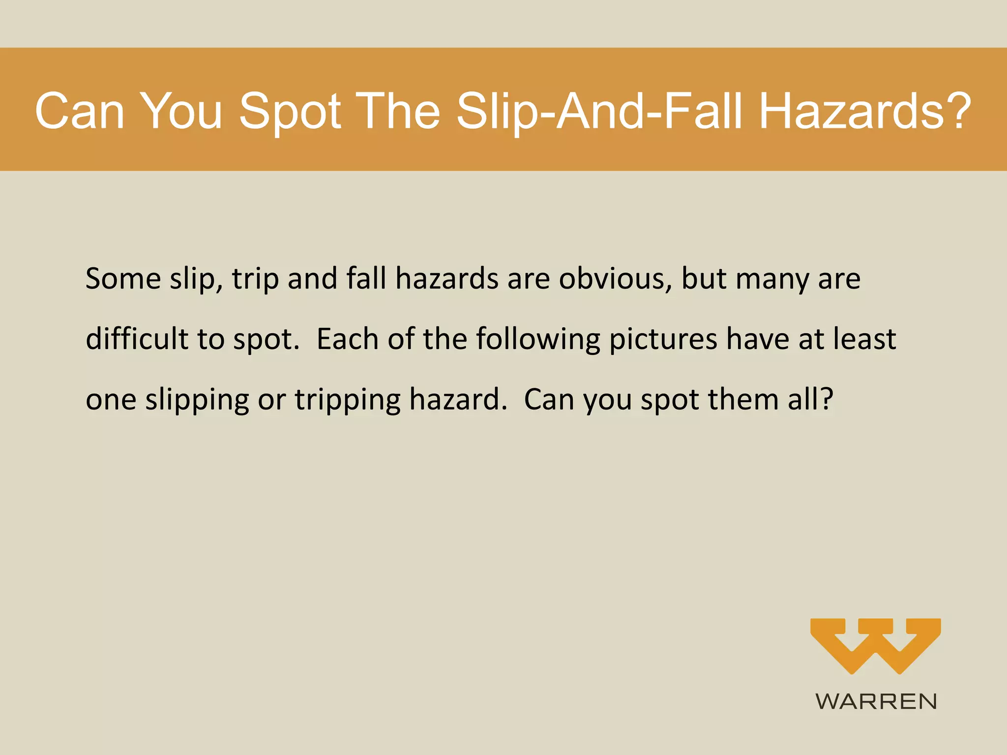 Spot the Slip and Fall Hazards | PPTX