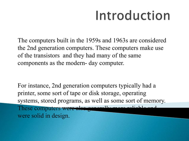 2nd generation of computer | PPTX | Desktops | Computing