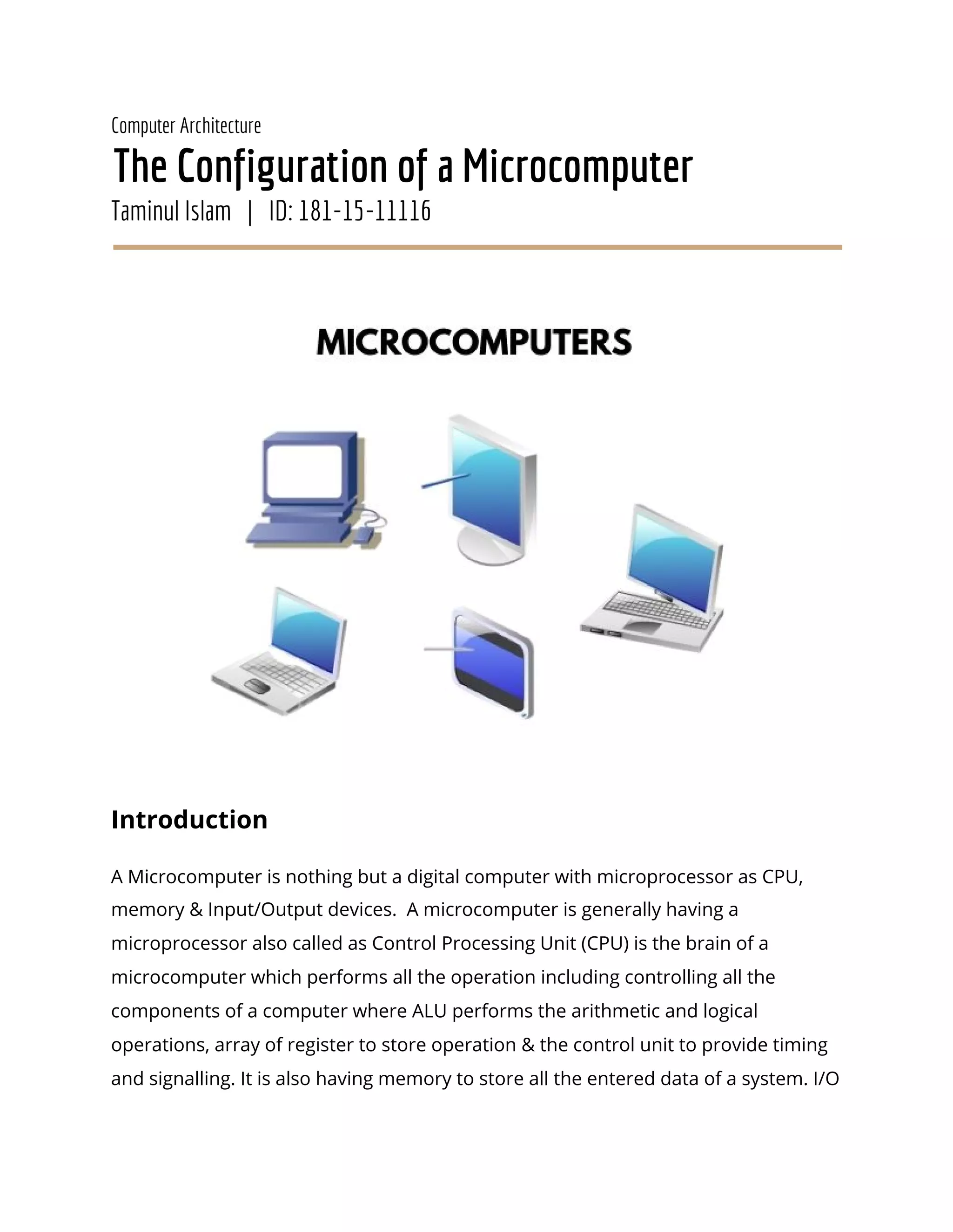 The Basic Configuration of a Microcomputer | PDF
