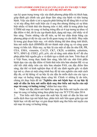 Nghiên cứu mô bệnh học và sự bộc lộ một số dấu ấn hóa mô miễn dịch ung ...