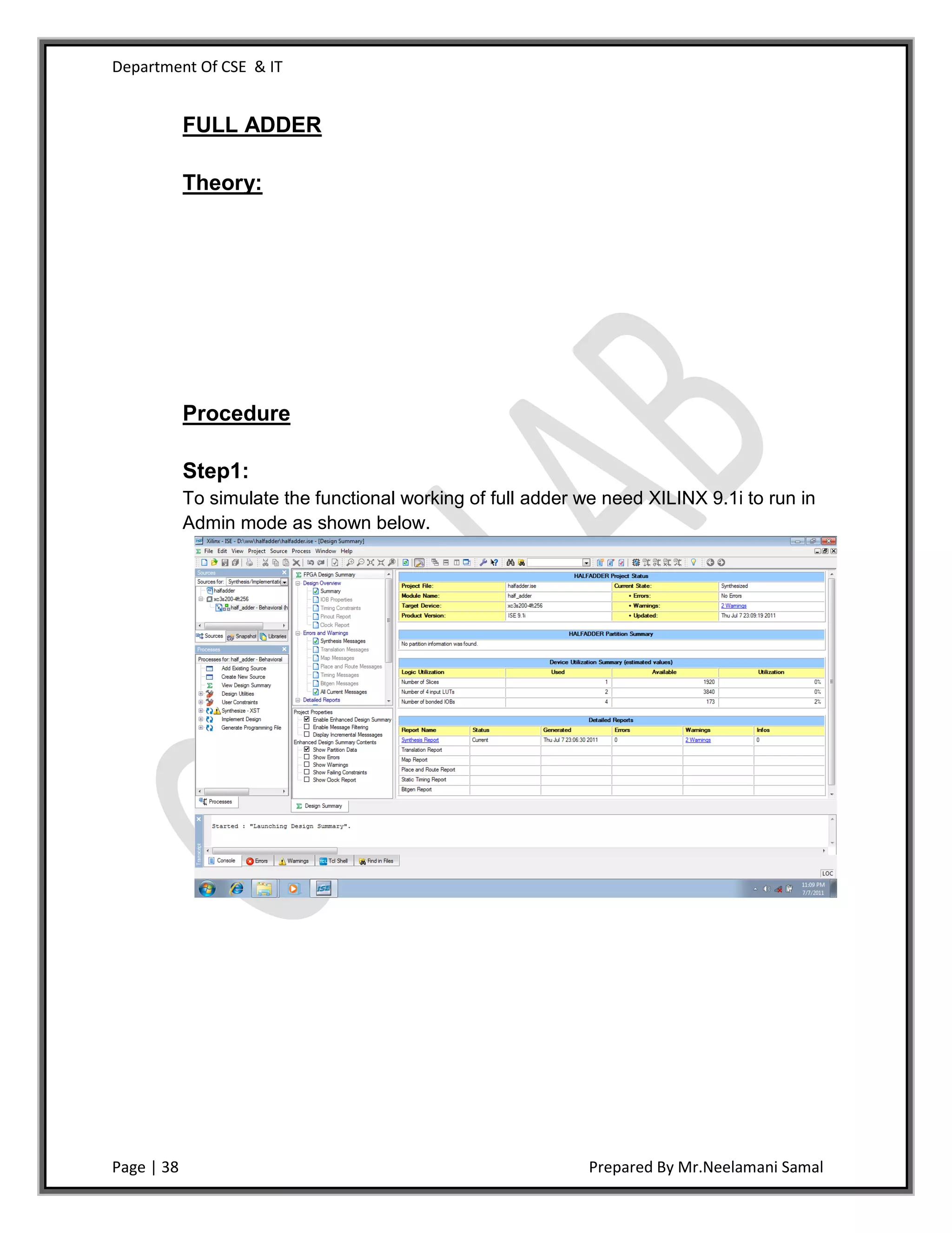 computer architecture lab manual | PDF