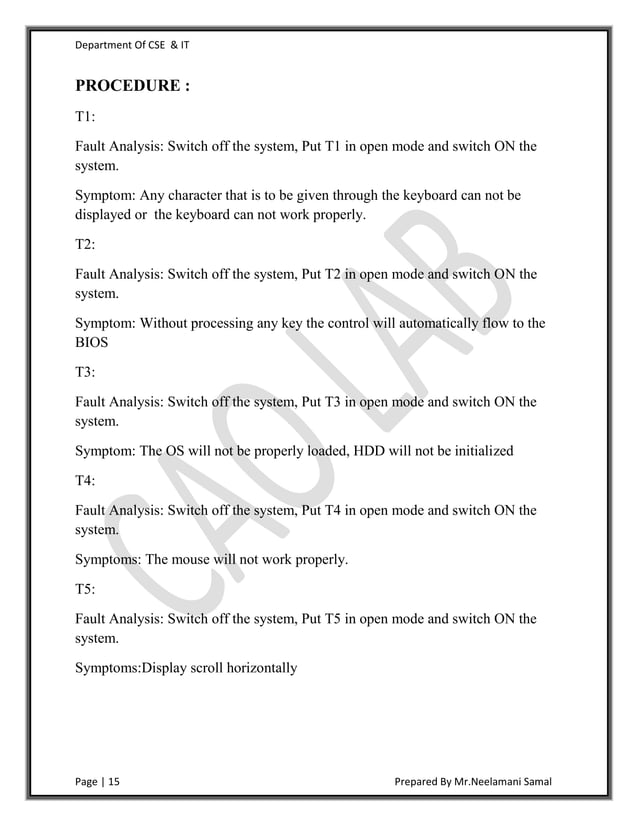 computer architecture lab manual | PDF