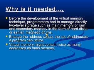 Virtual Memory ,Direct memory addressing and indirect memory addressing presentation | PPT