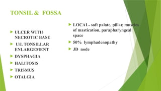 carcinoma oropharynx and oroantral fistula PowerPoint presentation | PPT
