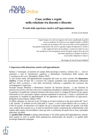 Caos ordine regole | PDF