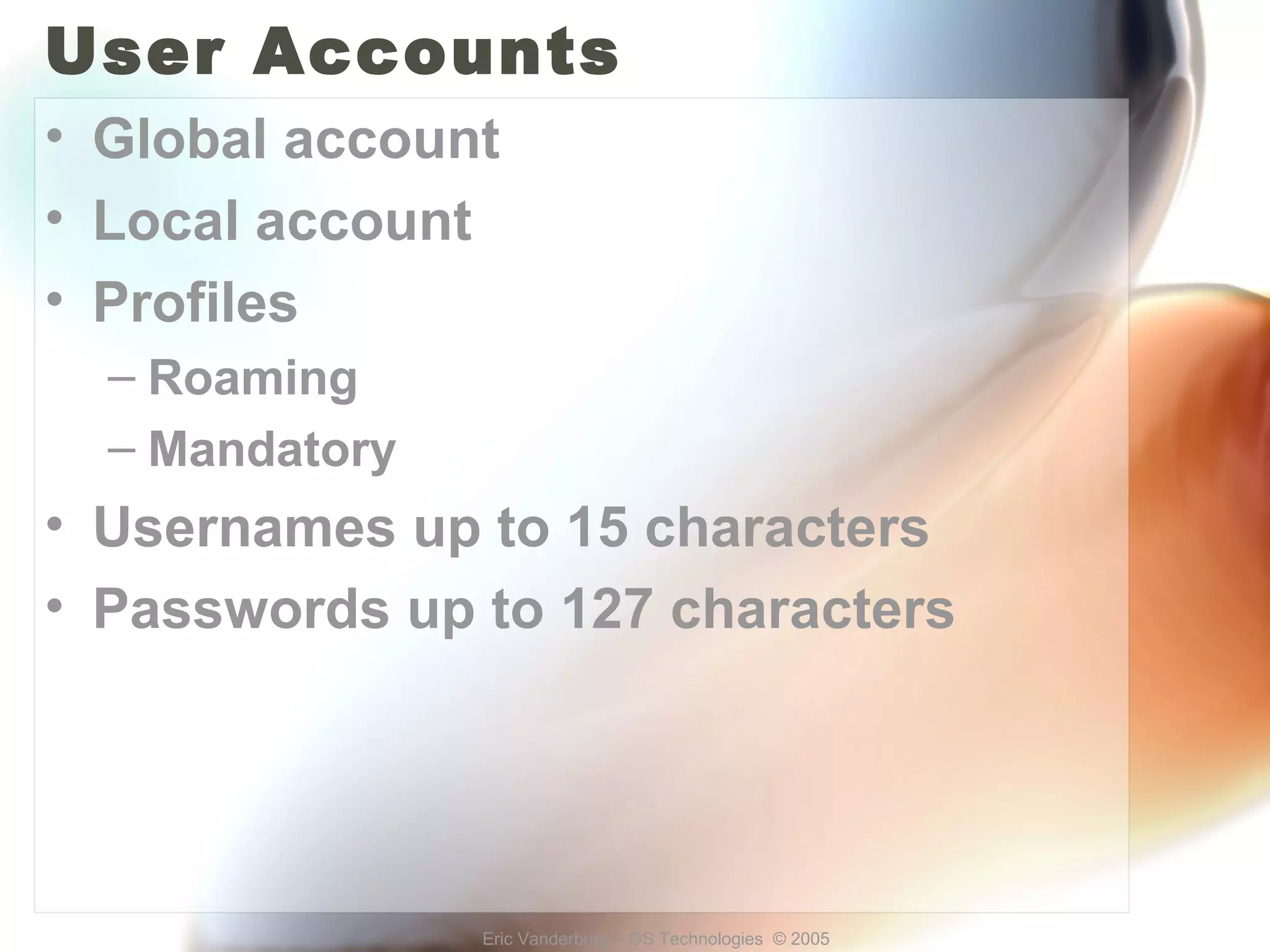 Computer Architecture - Software - Lesson 8 - Managing Windows XP - Eric Vanderburg | PPT ...
