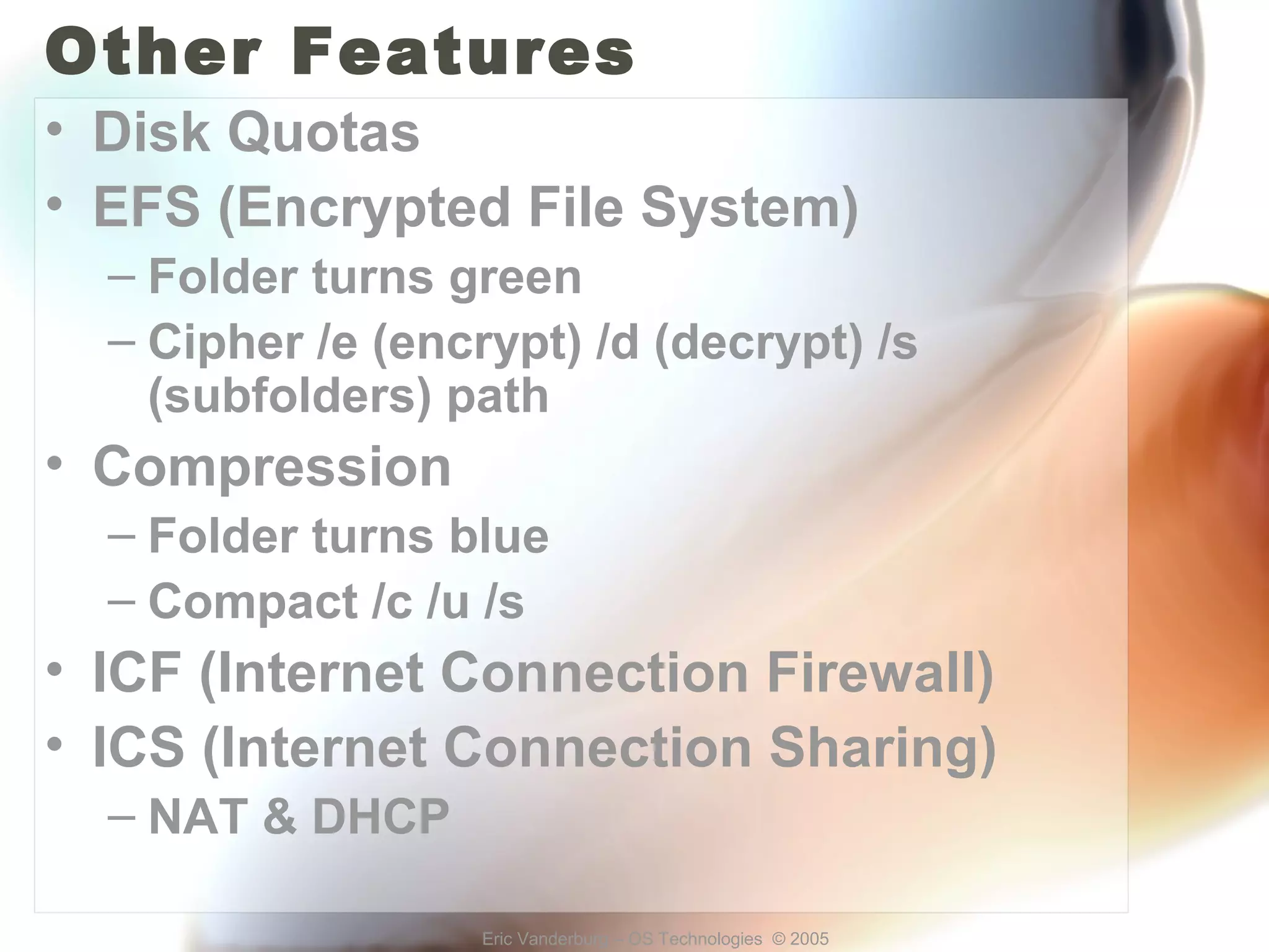 Computer Architecture - Software - Lesson 8 - Managing Windows XP ...