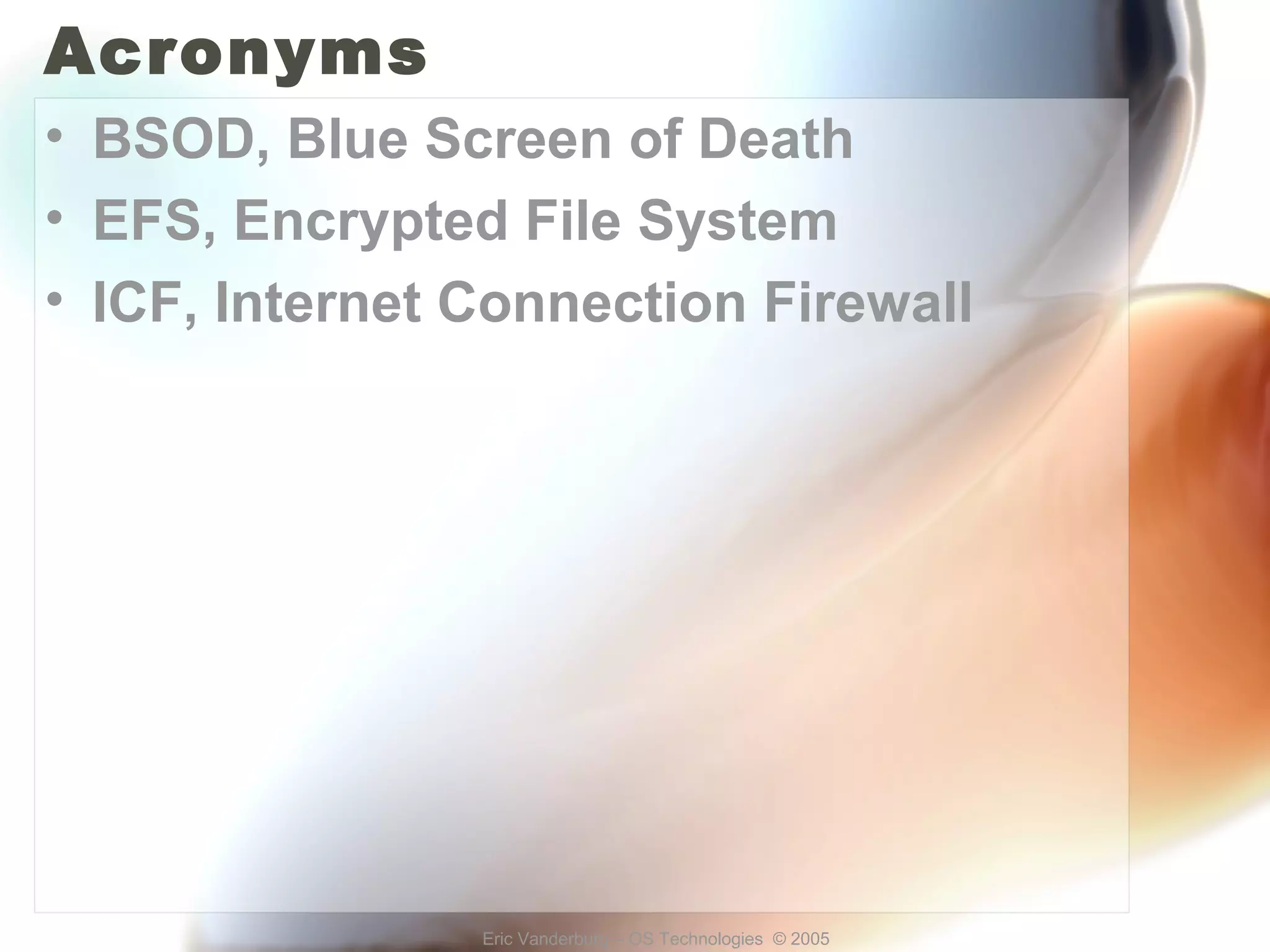 Computer Architecture - Software - Lesson 8 - Managing Windows XP - Eric Vanderburg | PPT ...