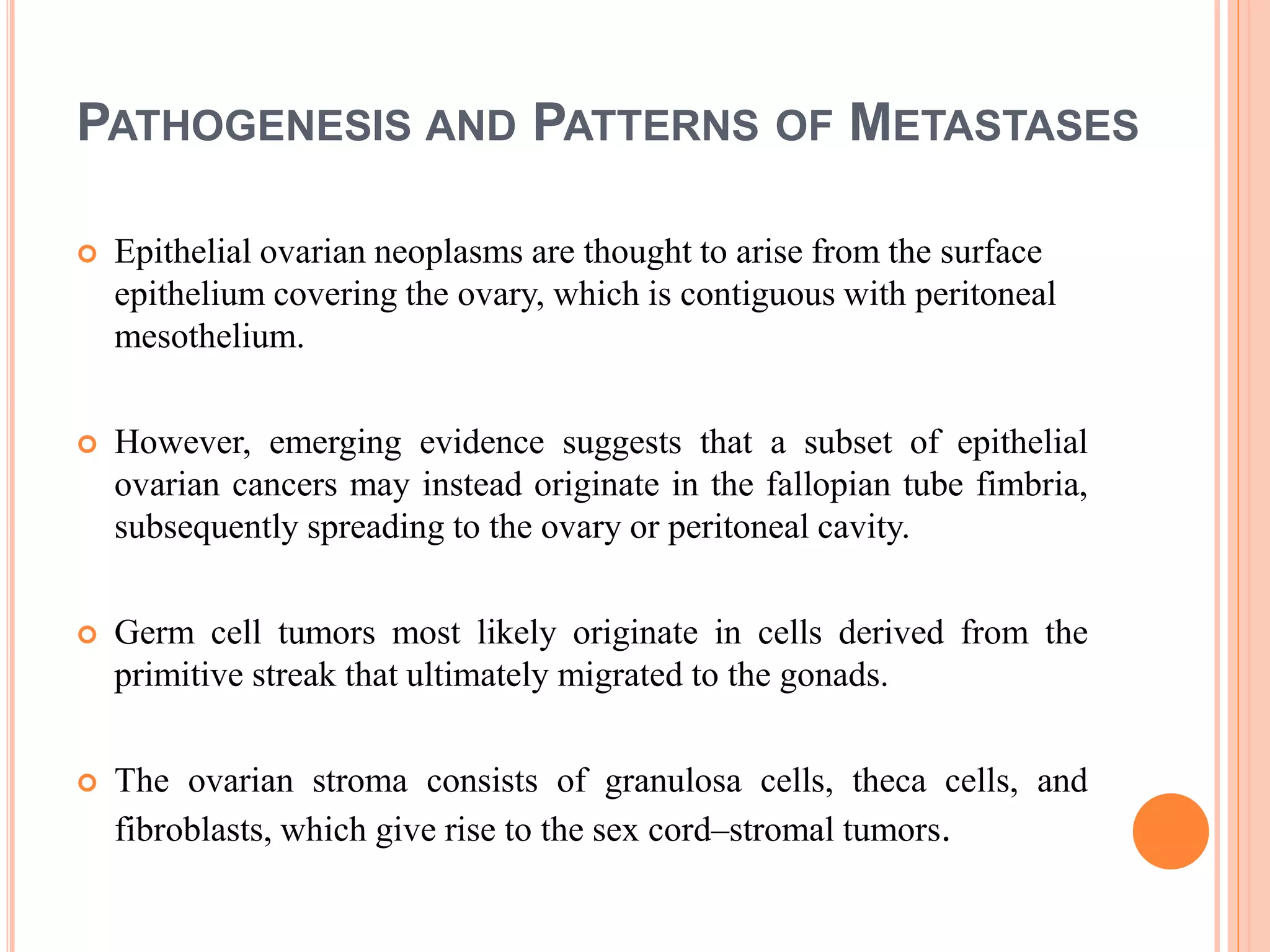 Ca ovary staging etiology pathogenesis | PPTX