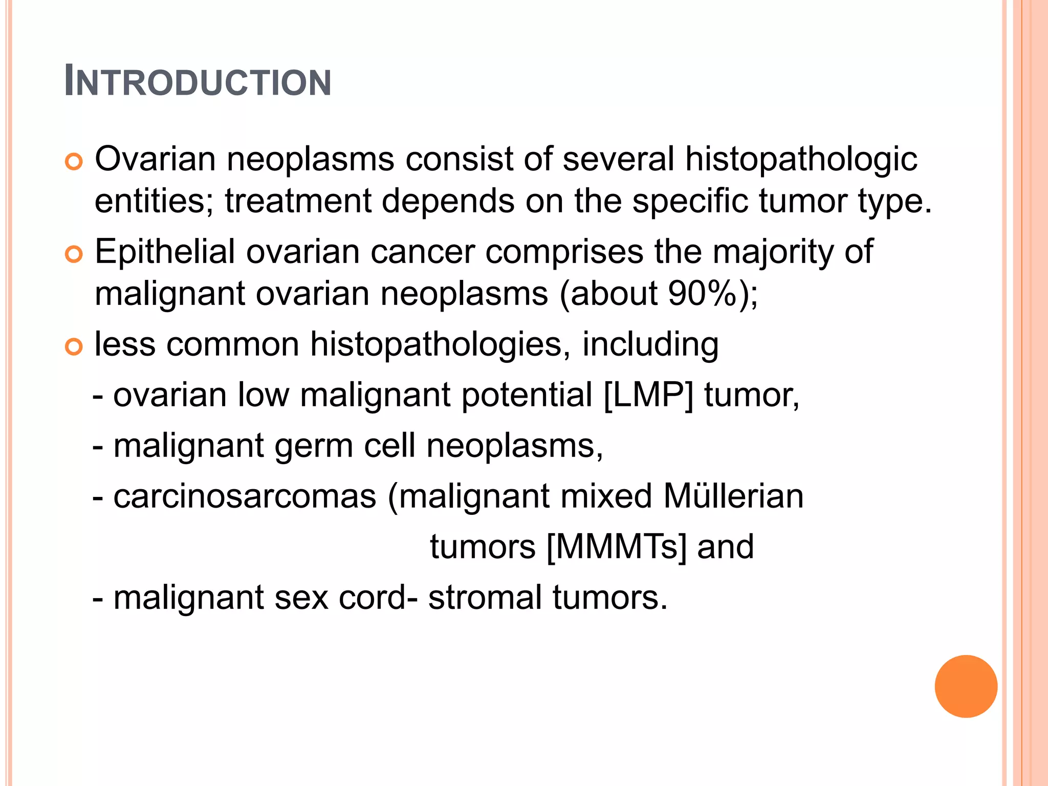 Ca ovary staging etiology pathogenesis | PPTX