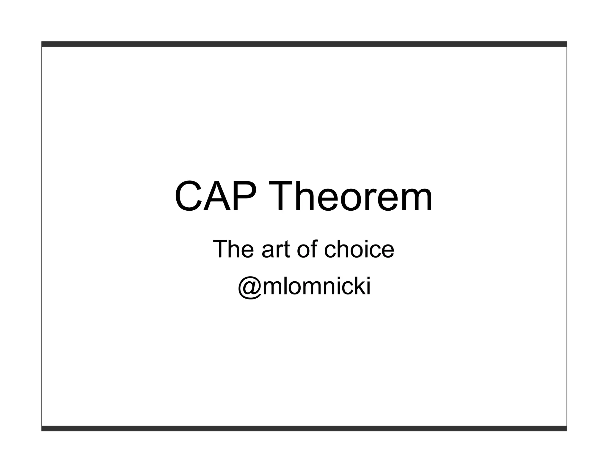 Cap Theorem | PDF
