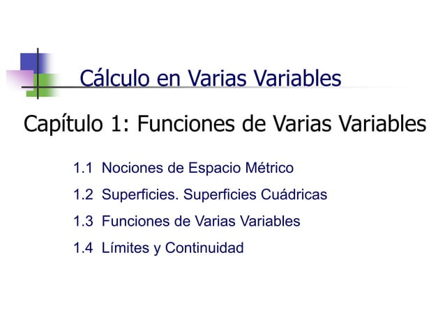 Funciones de Varias Variables. Introducción. | PPT